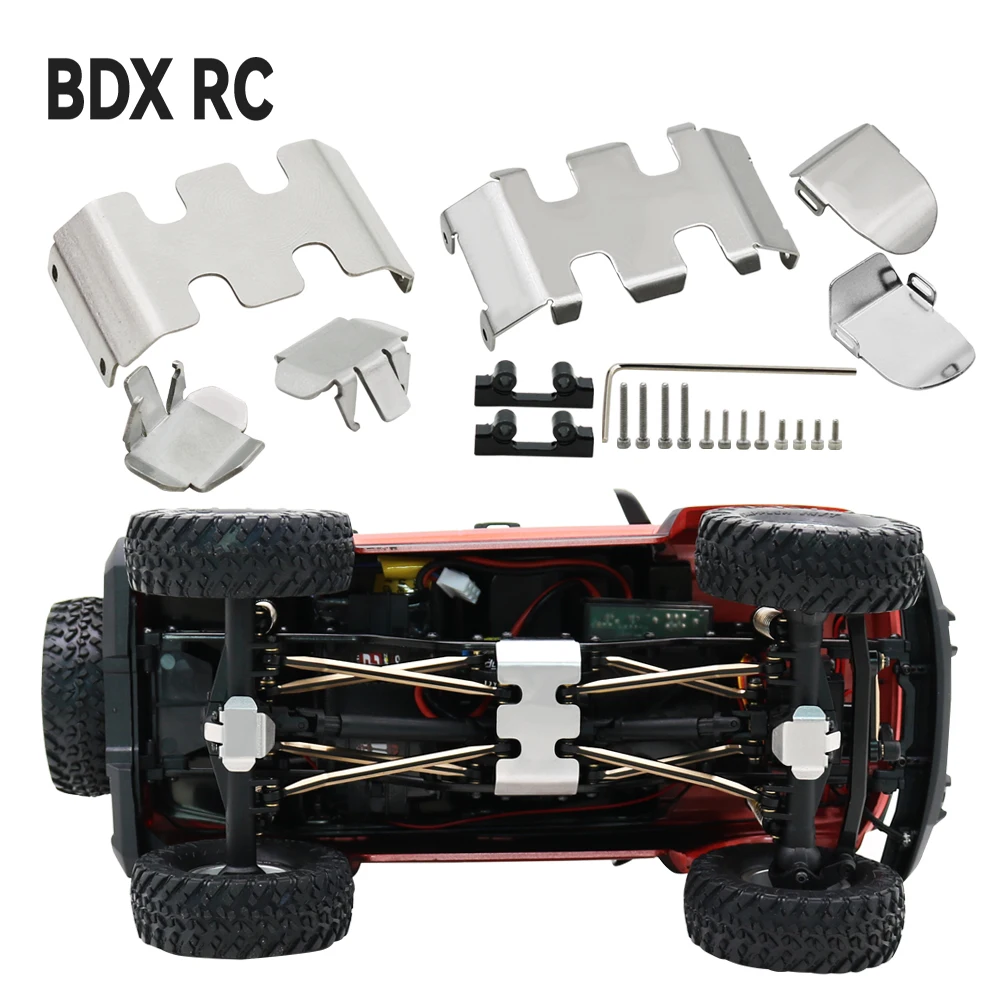 SCX24-Stainless-Steel-Chassis-Armor-Axle-Protector-Skid-Plate-for-1-24 ...