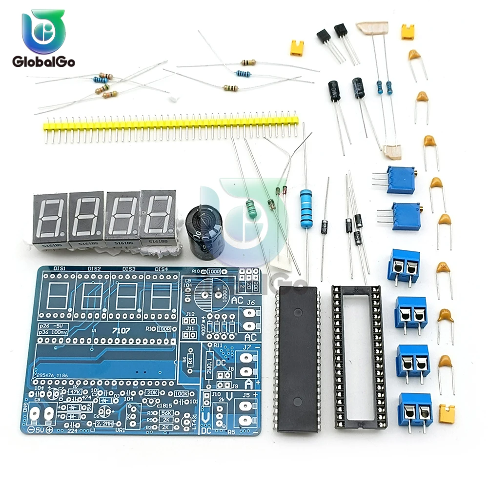 7107-DC5V-Digital-AC-DC-Voltmeter-Kit-DIY-Electronic-Kit-Module-35mA ...