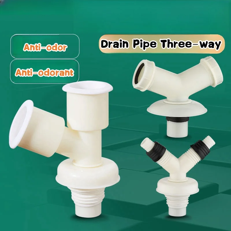 Washing-Machine-Sewer-Tee-PVC-Drainage-Pipe-Three-way-Floor-Drain ...