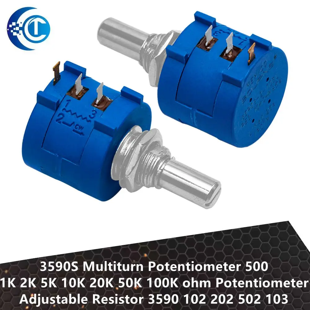 Potenciómetro multigiro 3590S, potenciómetro 500, 1K, 2K, 5K, 10K, 20K, 50K, 100K, ohm ...