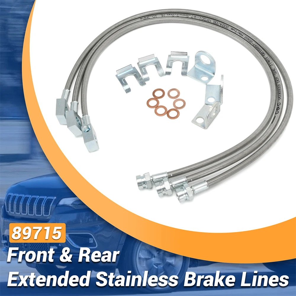 89715 linhas de freio inoxidável estendidas dianteiras e traseiras para ...