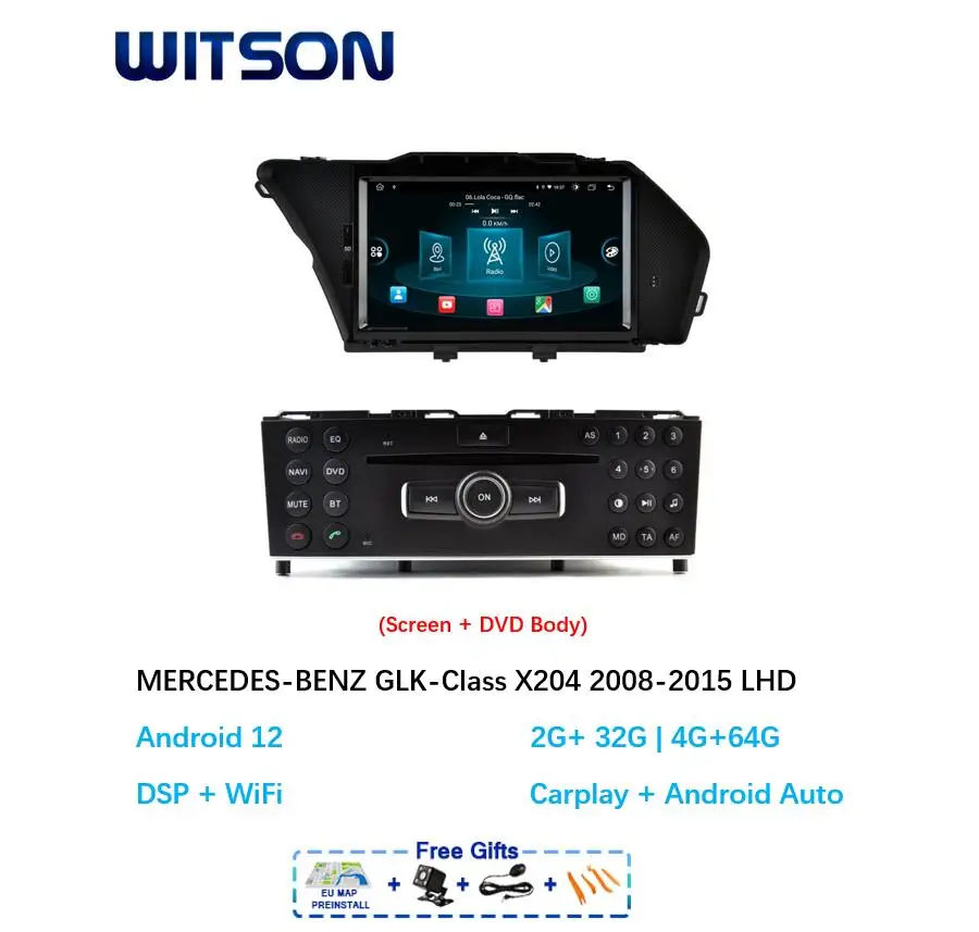 Witson Android 12 Auto Estéreo Para Mercedes-benz Glk Classe X204 2008 ...
