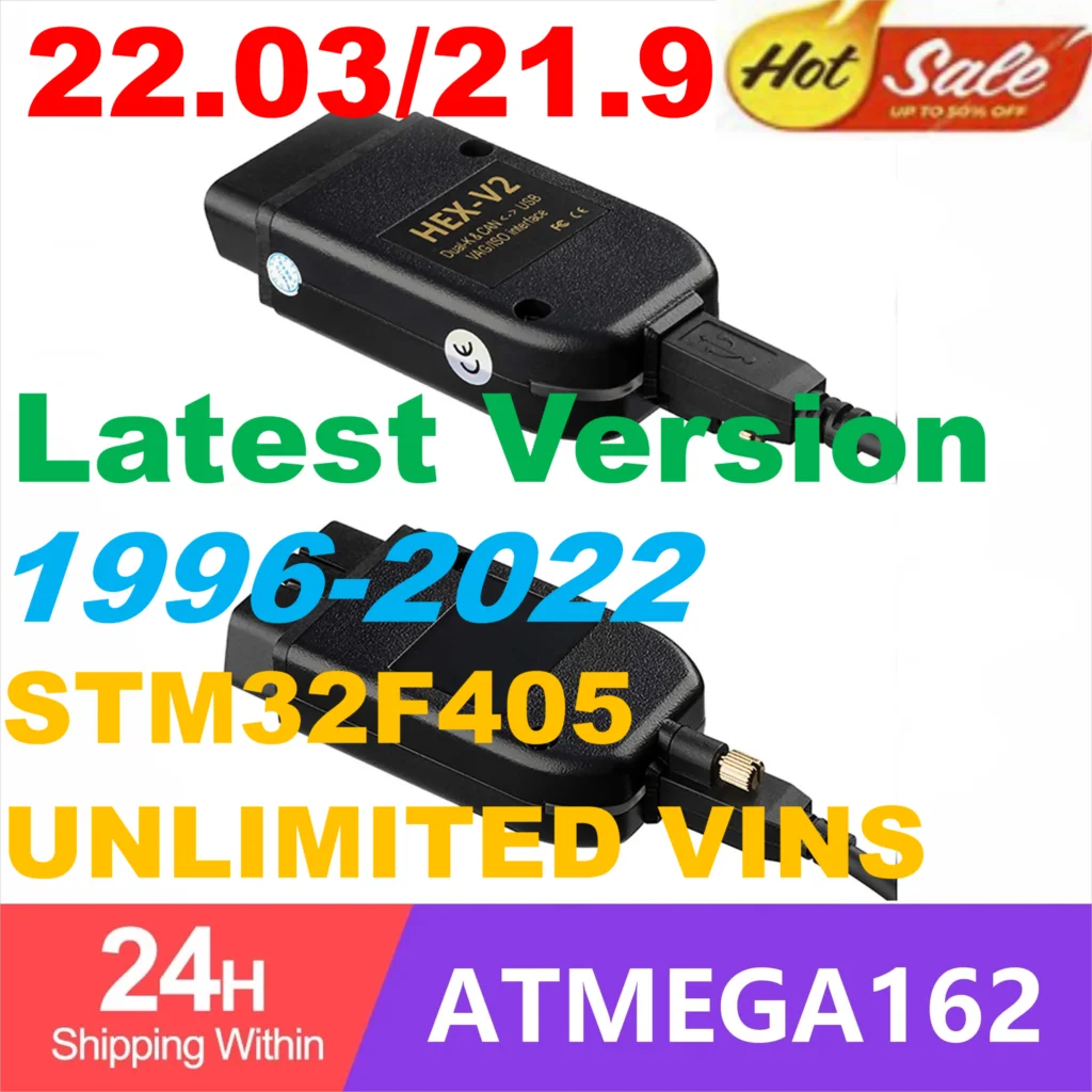 VAGCOM 22.3 Obd2 스캐너 HEX V2 21.9, 다국어 VAG COM HEX V2, 폭스바겐 아우디 스코다 시트 ATMEGA162, 2022 핫세일 ...