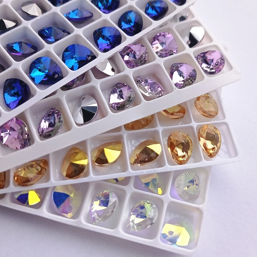 8x10MM-XILION-Mini-Pear-Shape-Single-Hole-Glass-Rhinestone-Pendant-High ...