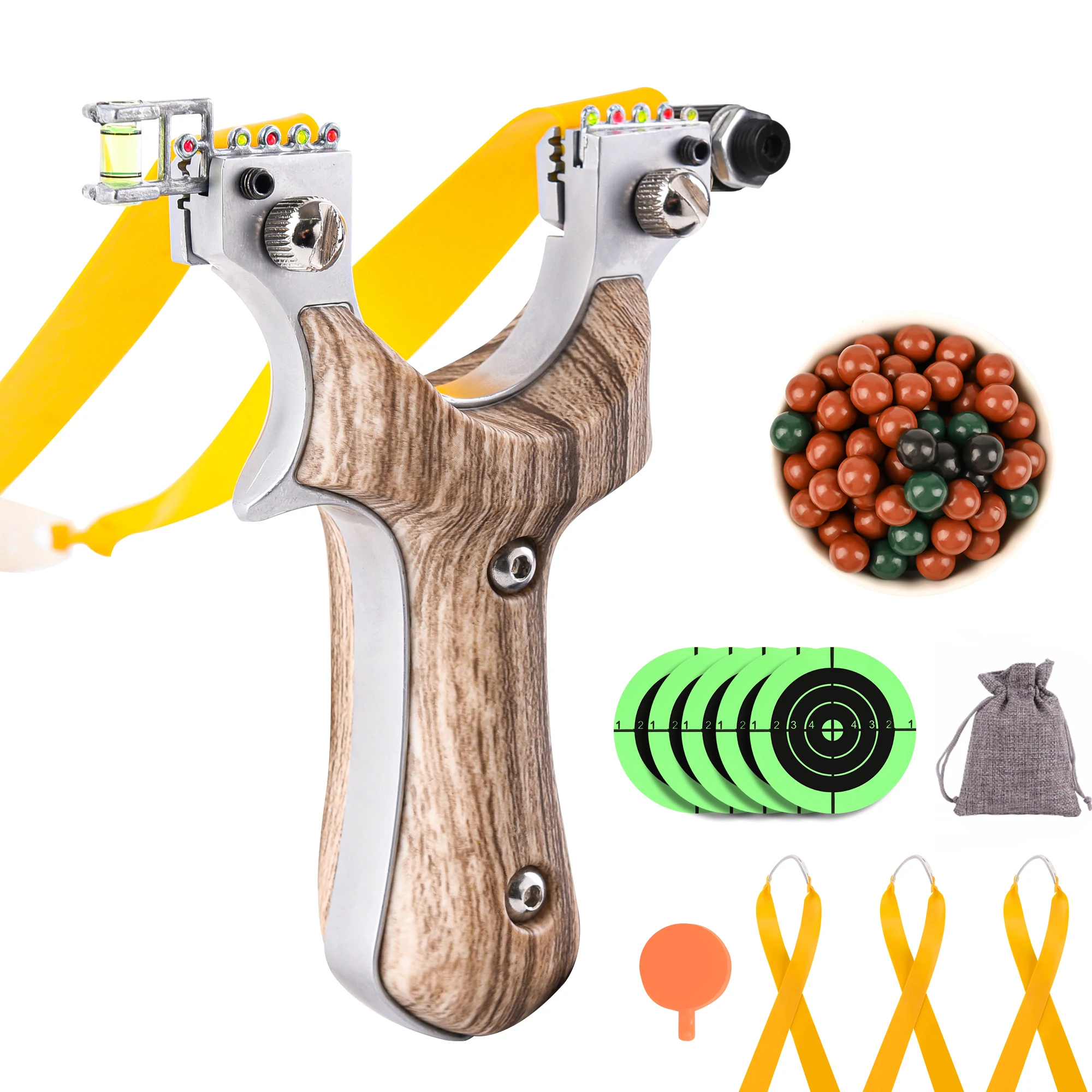 Hunter-Slingshot-Wood-Grain-Patch-Alloy-Steel-Metal-Laser-Meow-Sling ...