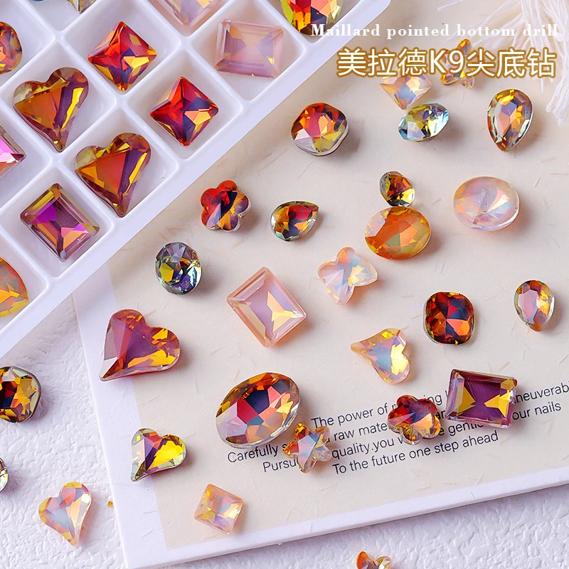 20PCS-Mixed-Shape-Maillard-Color-Nail-Art-Decoration-Accessories-Point ...