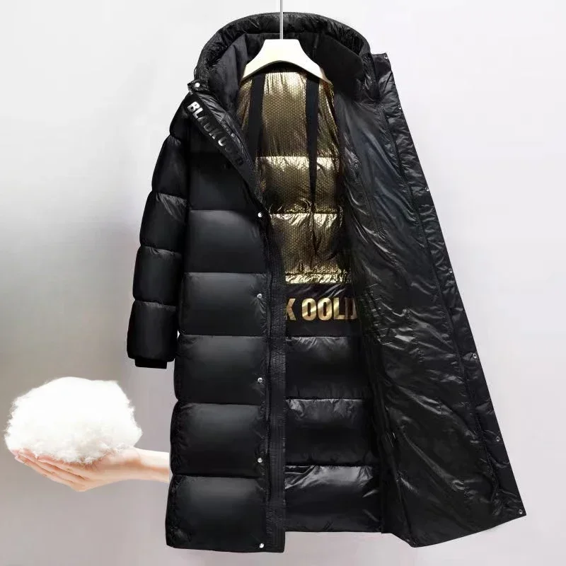 2023-Winter-New-Black-Gold-Jacket-Women-Thick-White-Duck-Down-Slim ...