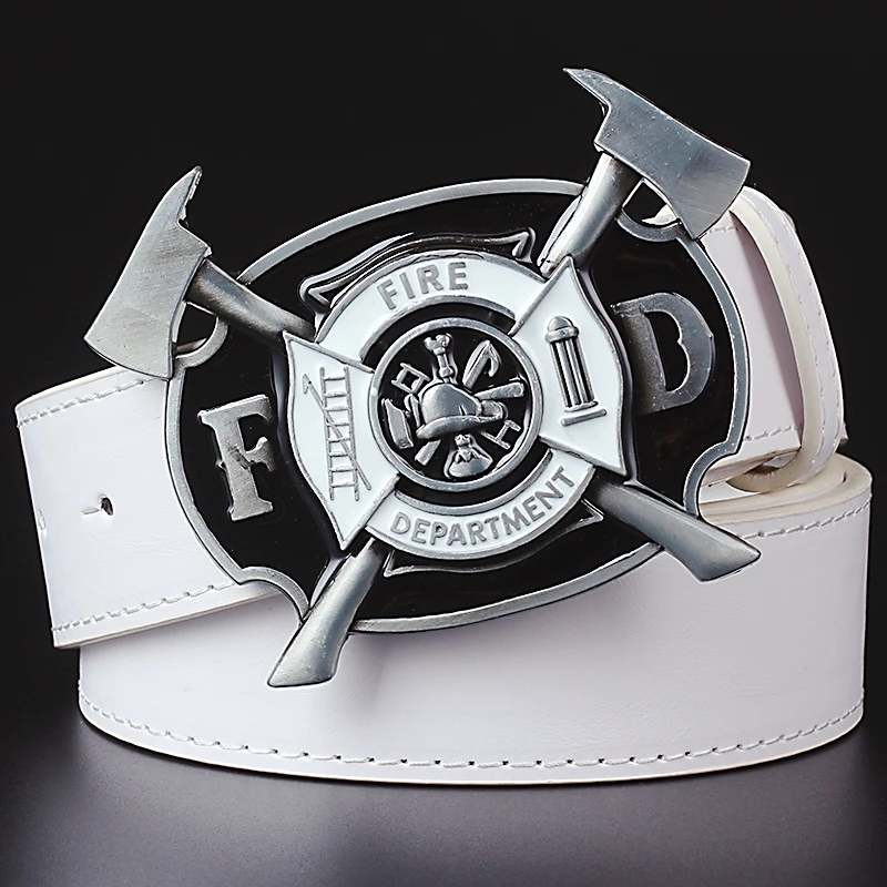 Fire-Men-Belt-Leather-Firefighter-Badge-DEPT-Fire-Brigade-Emblem ...