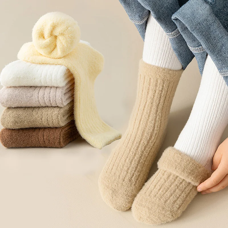 0-8Y-Baby-Winter-Warm-Socks-Velvet-Mink-Thicken-Children-Boys-Solid ...