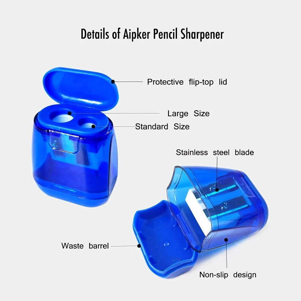 1pc-Student-Plastic-Color-Transparent-Pencil-Sharpener-Geometric-Double ...
