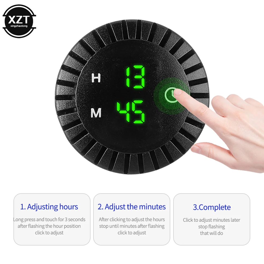 Car Panel Electronic Clock 12V/24V Automotive Touch Digital Clock LED ...
