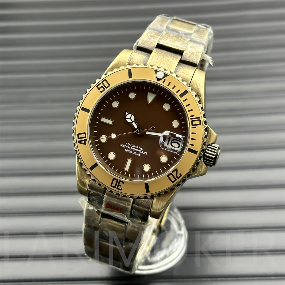 Bronze-40mm-NH35A-automatic-movement-Diving-men-s-watch-Mercedes-hands ...