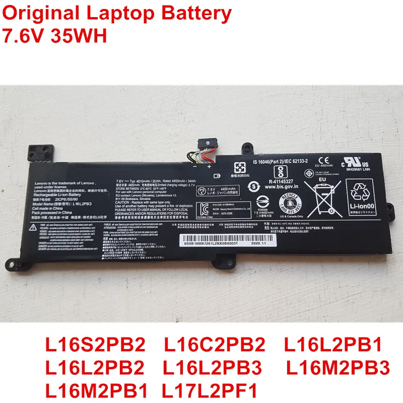 7.6v 35wh Genuine L16l2pb3 L16l2pb1 L16c2pb2 L17l2pf1 L16m2pb1 Laptop ...