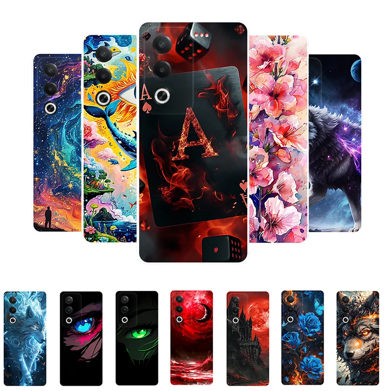 For-OPPO-A80-5G-Case-Soft-Silicone-Poker-Wolf-Fashion-Back-Cover-for ...