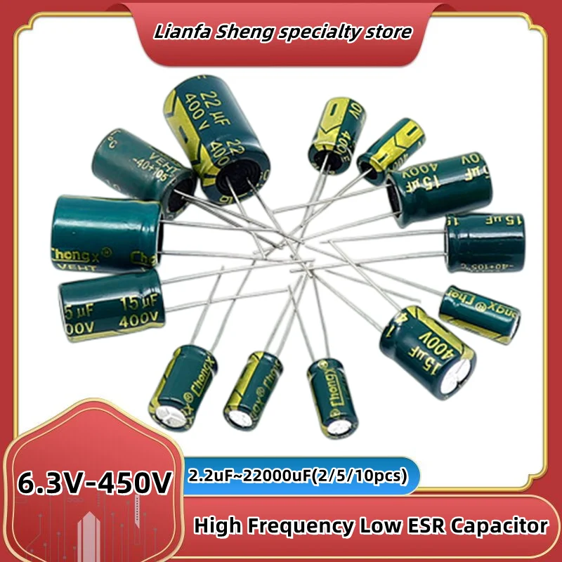 Aluminum Electrolytic Capacitor 6.3V 10V 16V 25V 35V 50V 63V 100V 400V 450V 100UF 220UF 330UF ...