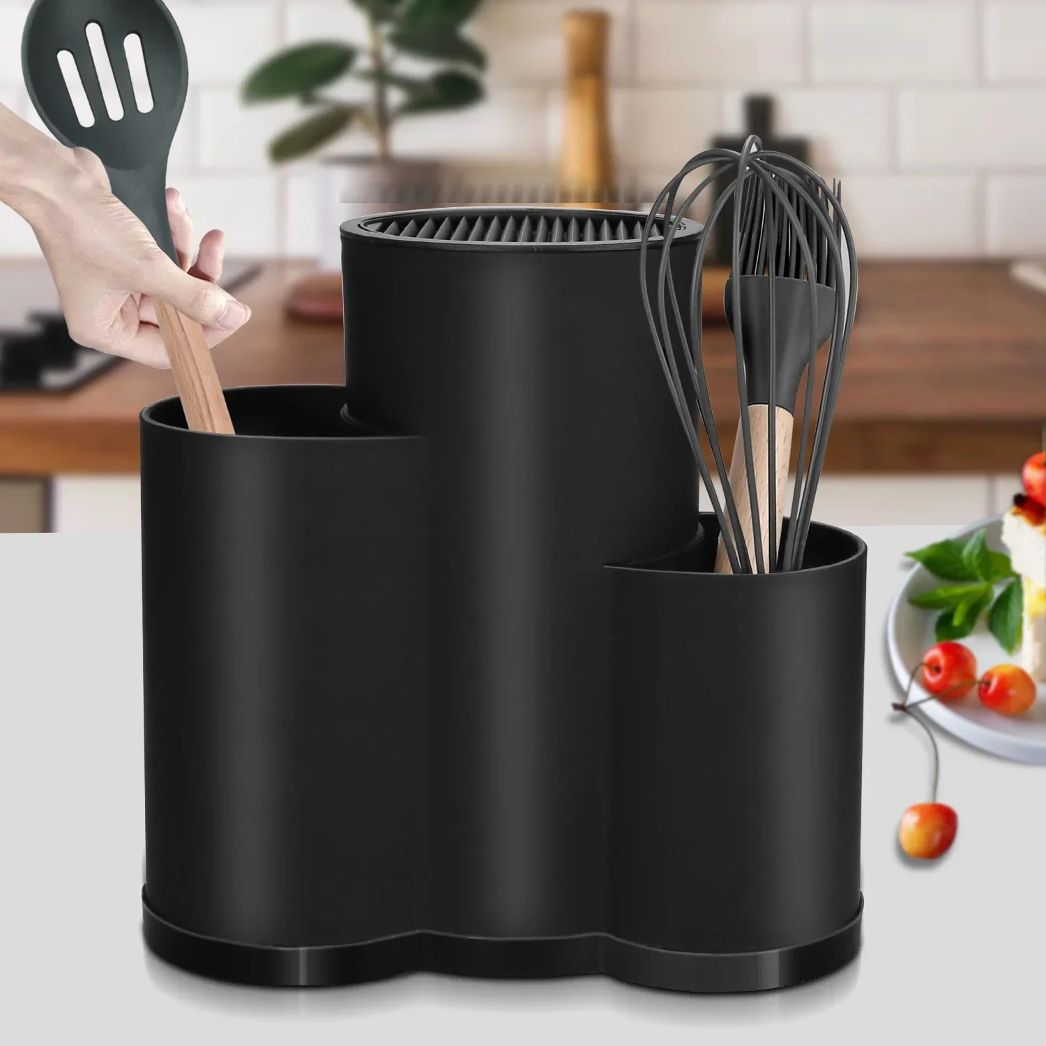 Knife-Holder-Multi-Function-Utensil-Stand-and-Storage-Box-with-Drainer ...