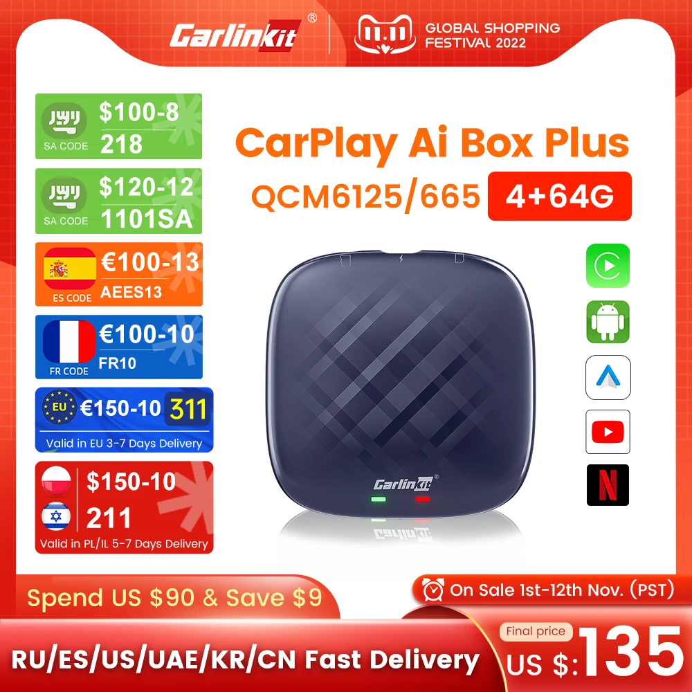 Qcm6125 Carlinkit Ai Box Mini Android 11 Wireless Carplay Box Android ...