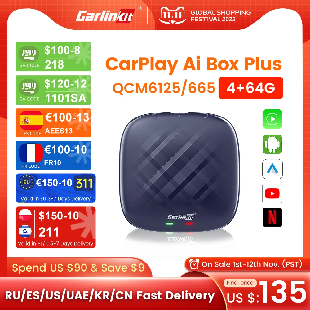 Qcm6125 Carlinkit Ai Box Mini Android 11 Wireless Carplay Box Android ...