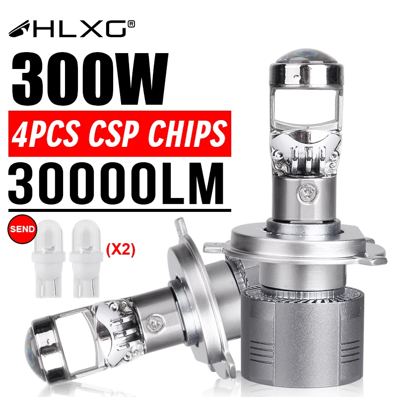 300W-30000LM-H4-H7-BI-Led-Projector-Lens-H11-9005-HB3-9006-HB4-Car ...