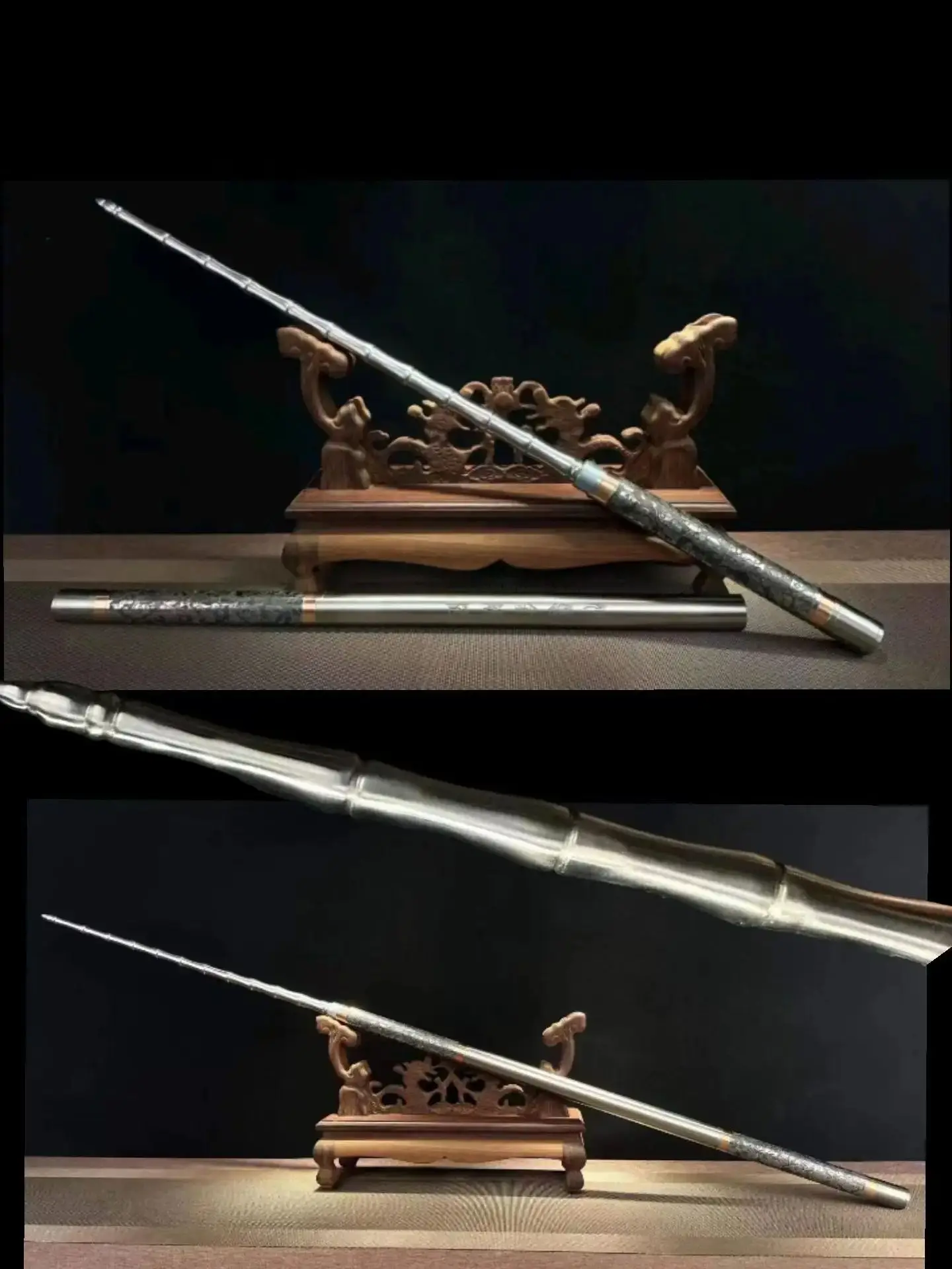 New-Style-Kungfu-Battle-Sword-of-Ruyi-Golden-Hoop-Stick-Mace-Handmade ...