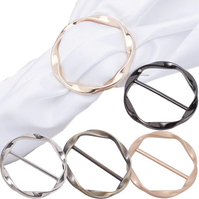 Shawl Scarves Scarf Buckle Ring Clips | Metal T-shirt Fixed Holder ...