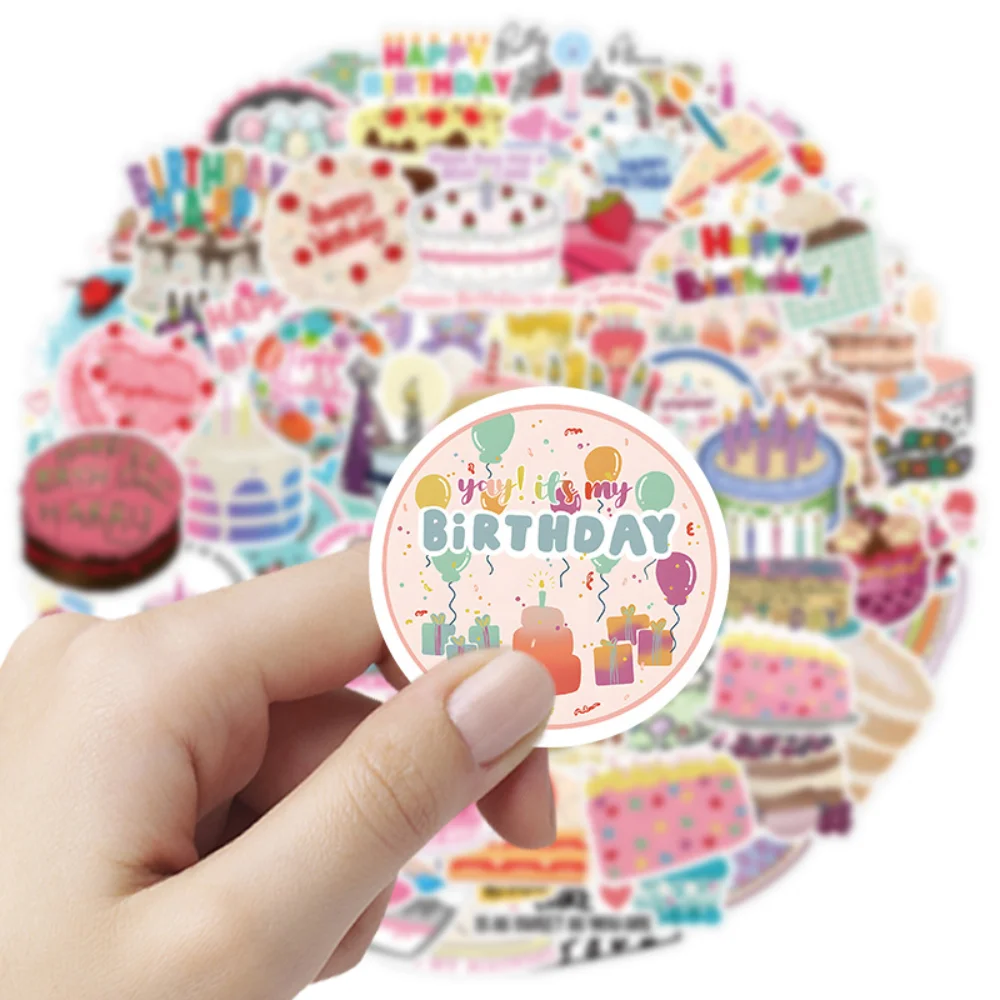50/100Pcs Cute Birthday Gift Decoration Package Tag Happy Birthday ...