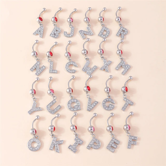 Belly Rings With Letters