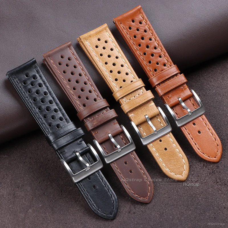 Cowhide Genuine Leather Watch Band Soft Breathable 18mm 20mm 22mm ...