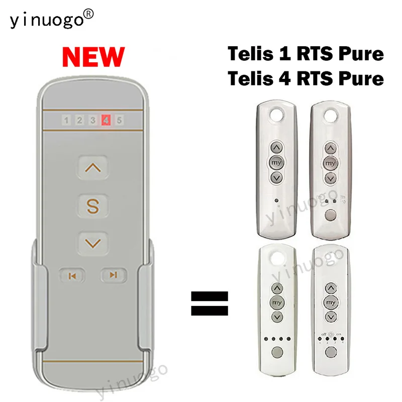 Compatible-With-Telis-1-4-RTS-Pure-5-Channel-Remote-Control-433-42mhz ...
