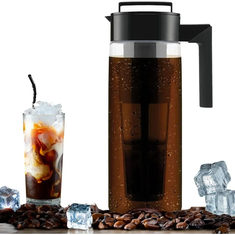 Cold-Brew-Iced-Coffee-Maker-with-Coffee-Filter-and-Handle-Home-Office ...