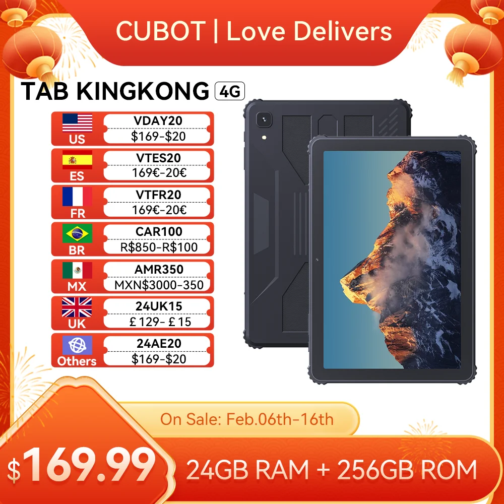 Cubot-TAB-KINGKONG-Rugged-Tablet-Android-13-IP68-Waterproof-16GB-RAM ...