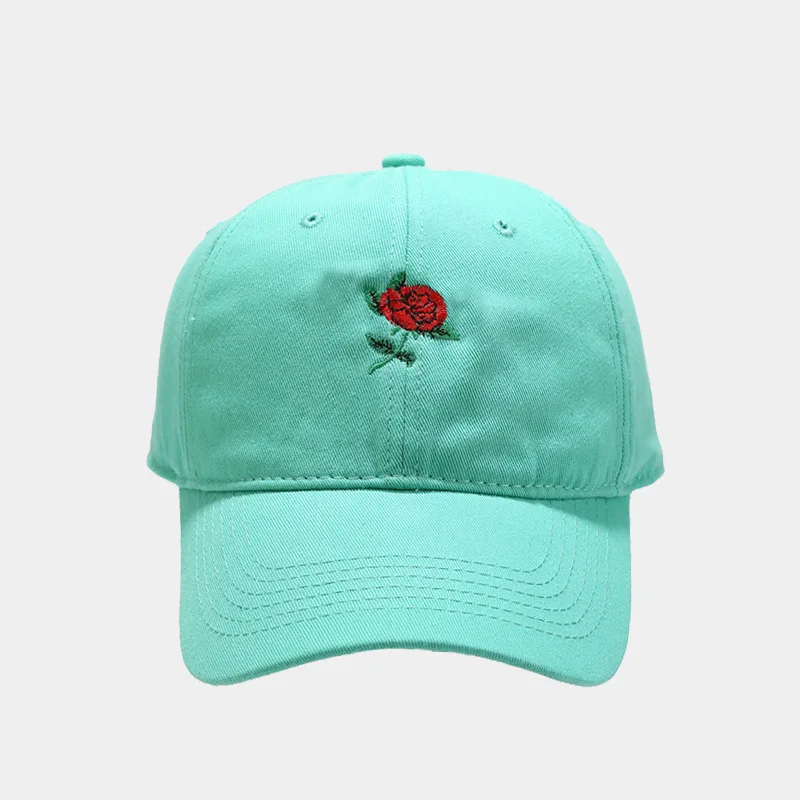 2022 New Rose Embroidered Soft Top Baseball Cap Solid Color Street Hip 2022 New Rose Embroidered Soft Top Baseball Cap Solid Color Street Hip