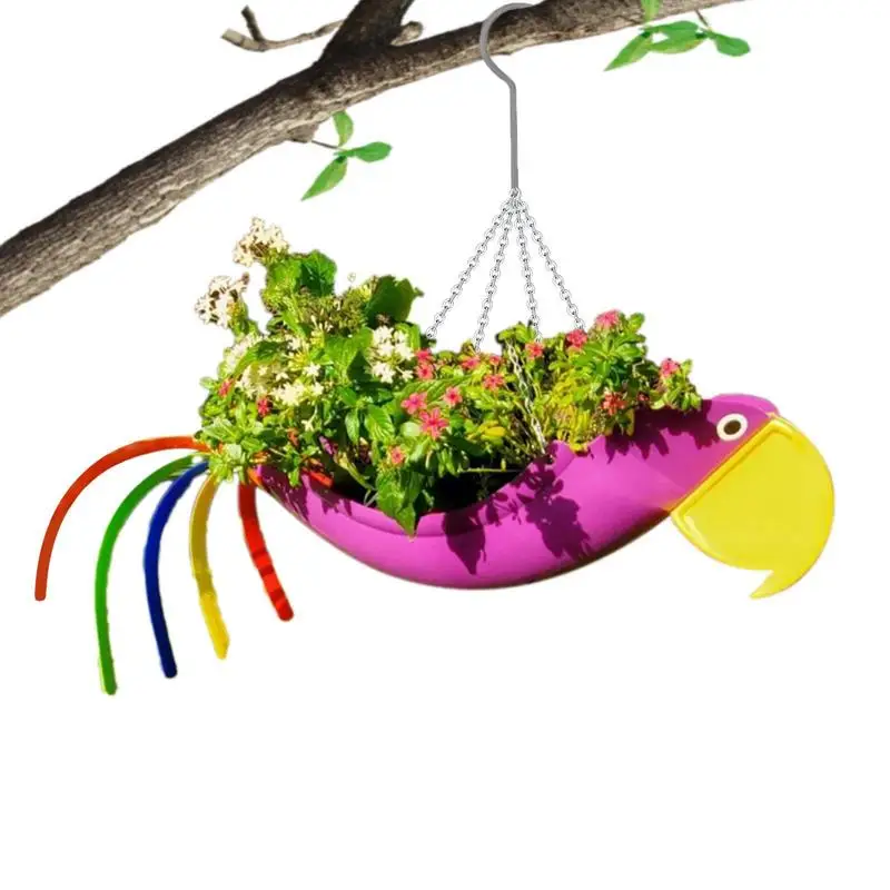 1pc Metal Flower Pot Exquisite Flying Bird Shape Rust proof Colorful ...