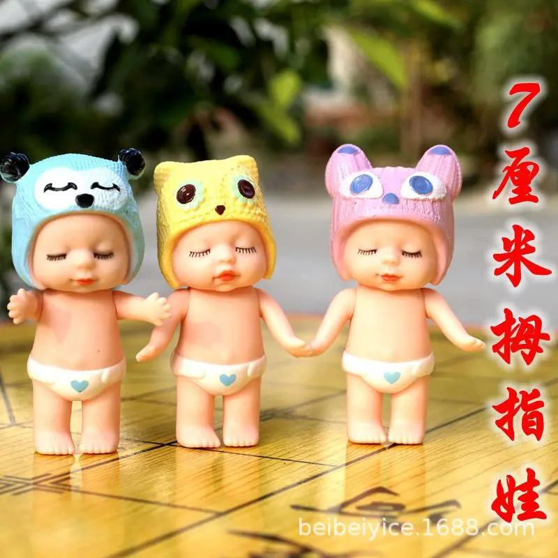 Mini Bjd Doll 7cm Thumb Doll Simulation Vinyl Sleeping Doll Toy For ...