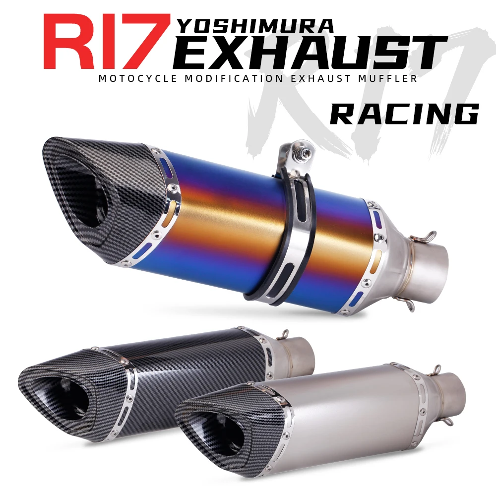 Universal-51MM-motorcycle-carbon-fiber-exhaust-pipe-silencer-double ...