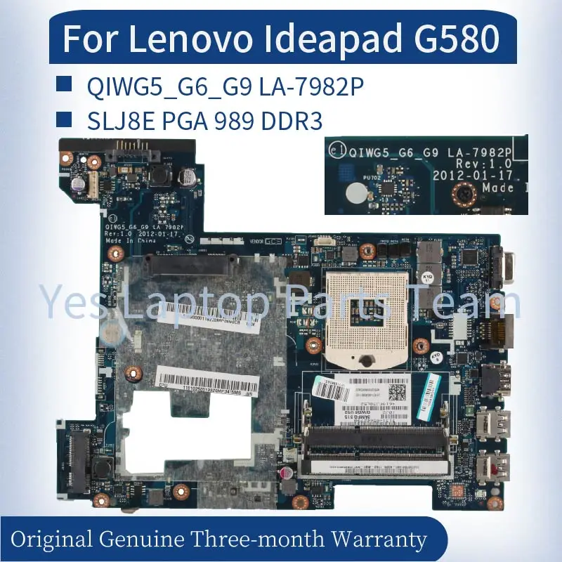 Qiwg5-G6-G9-LA-7982P-para-Lenovo-Ideapad-G580-P580-placa-base-de ...
