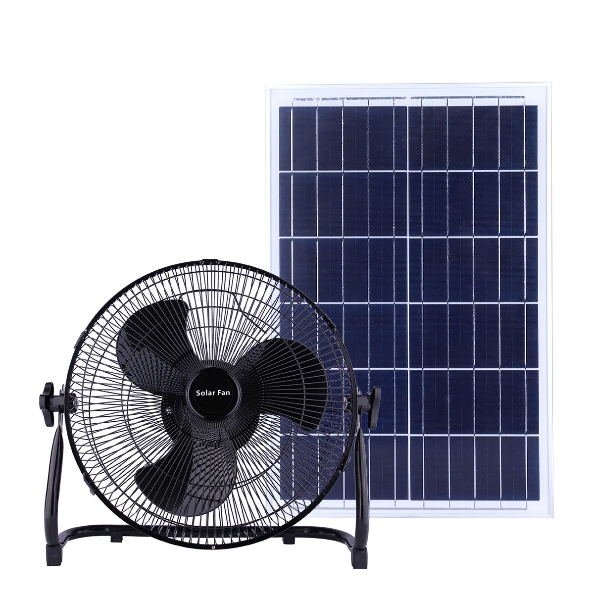 Rechargeable-Solar-Powered-Stand-Fan-16-18-Inch-with-remote-button ...