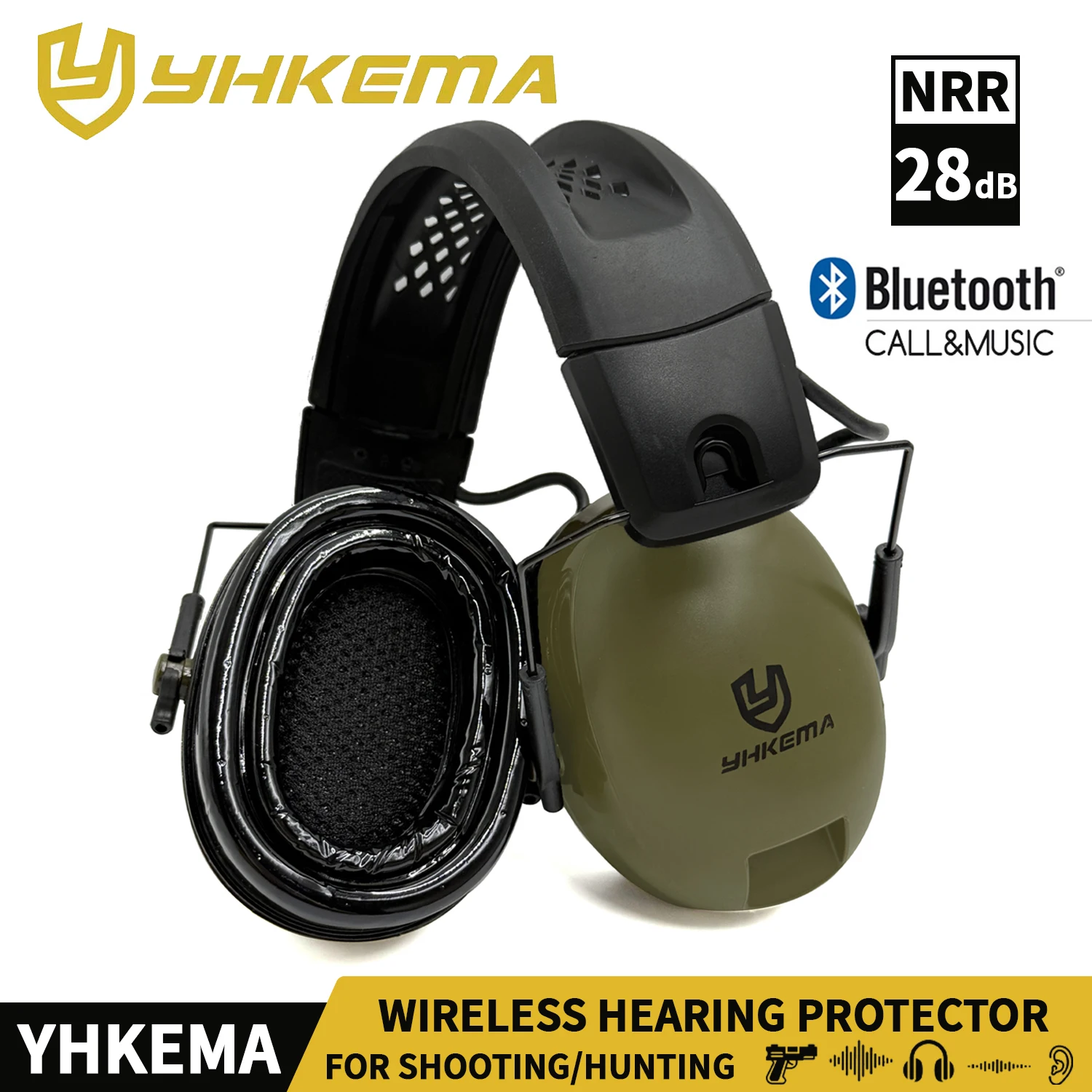 30dB SNR Hearing Protection Headphones with Bluetooth Electronic Noise ...