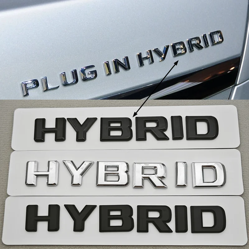 3D ABS Car Letters Logo HYBRID Sticker Side Fender Badge Rear Trunk ...