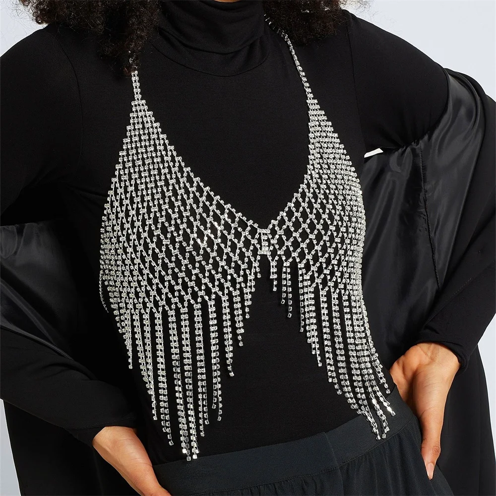 Sexy-Fashion-Bra-Accessories-Bikini-New-pattern-Long-Tassel-Rhinestone ...