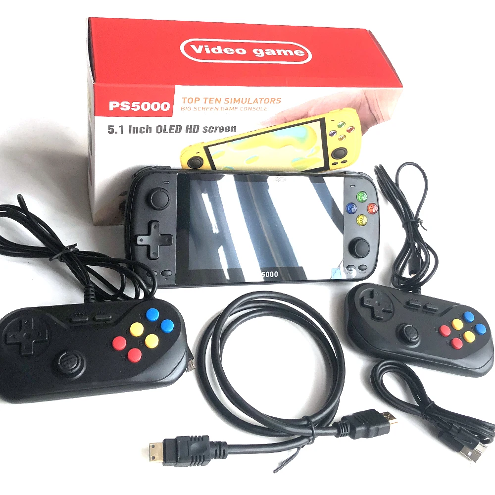 64GB - seule console - Console de Jeux Vidéo Rétro HD PS5000 de 5.1 Pouces, Double Lecteur ...