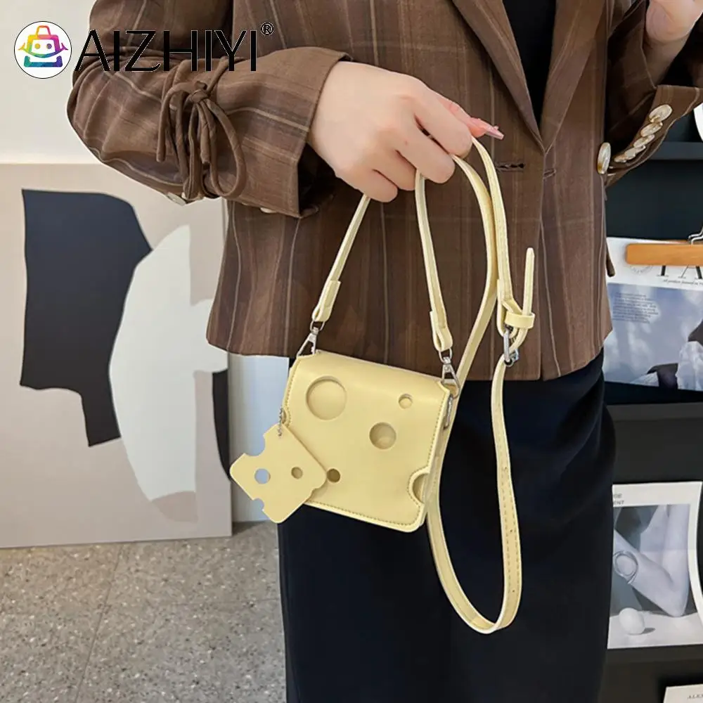 Fashion-Mini-Women-Mobile-Phone-Pouch-Cheese-Shaped-Satchels-Shoulder ...