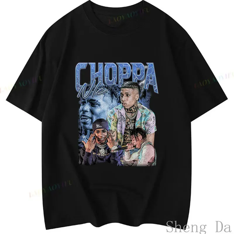 100% Cotton Men's Shirt Playera NLE Choppa Vintage Graphic T-shirt Hot ...