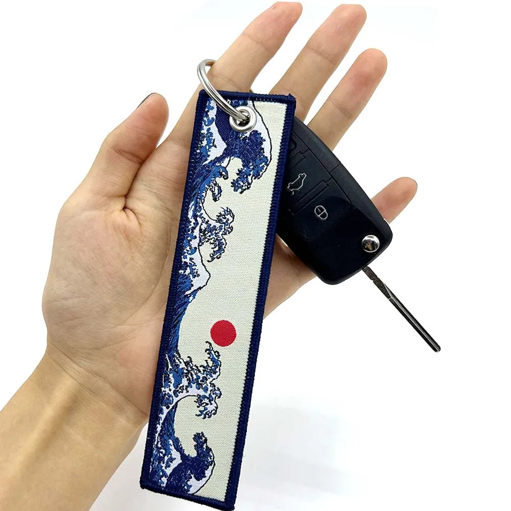 Japanese-Style-Ukiyoe-Embroidered-Keyring-JDM-Hokkaido-Waves-Keychain ...