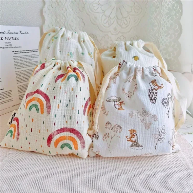 Natural Cotton Mommy Storage Bags Outdoor Baby Diaper Carrier Cute ...