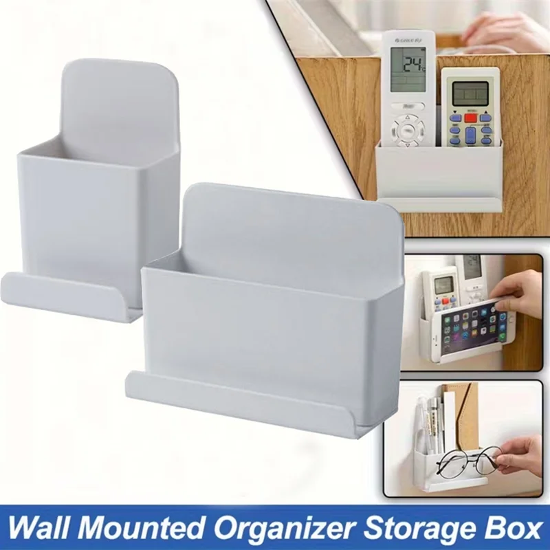 Wall-Mounted Remote Control Organizer with Phone Holder Multi-Purpose ...