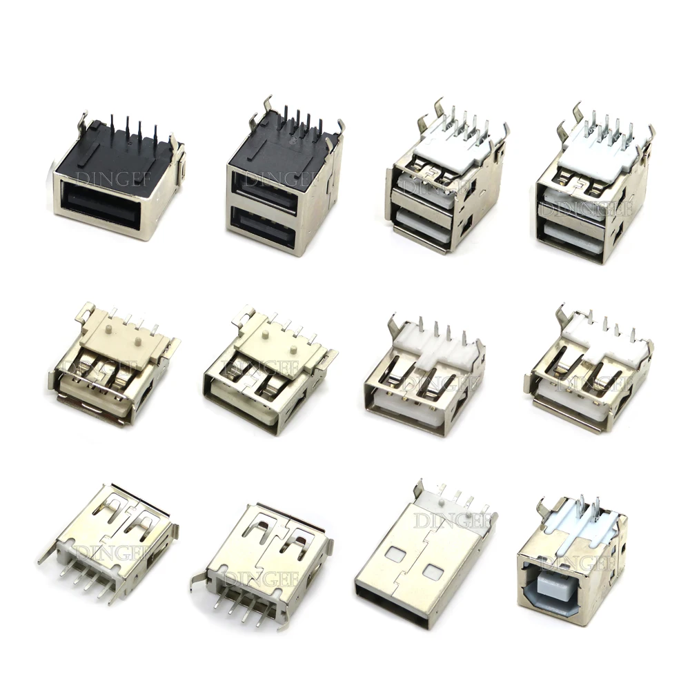 5Pcs USB Type A Standard Port Female Solder Jacks Connector PCB Socket ...