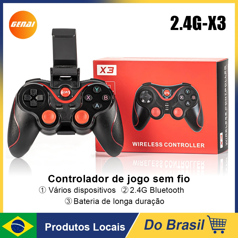 X3 Controlador de Jogo Sem fio Gamepad sem fio Bluetooth 3.0 Controle ...
