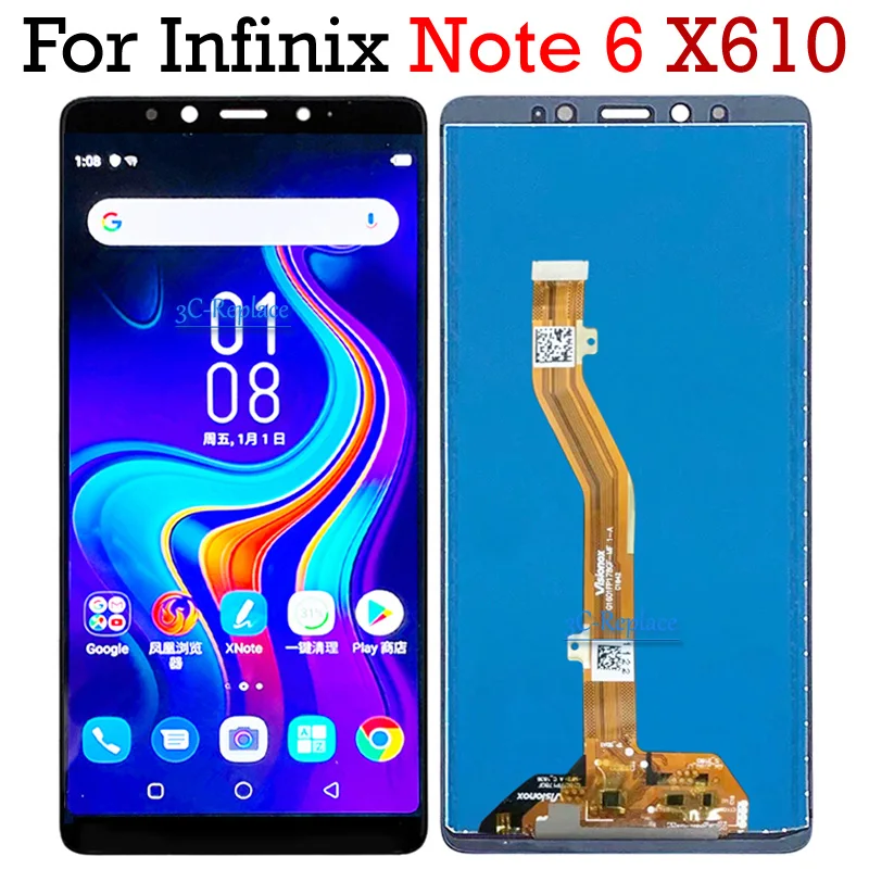 100% Perfect Repair Tft 6.01 ” Black For Infinix Note 6 X610 Lcd Display Touch Screen Digitizer ...