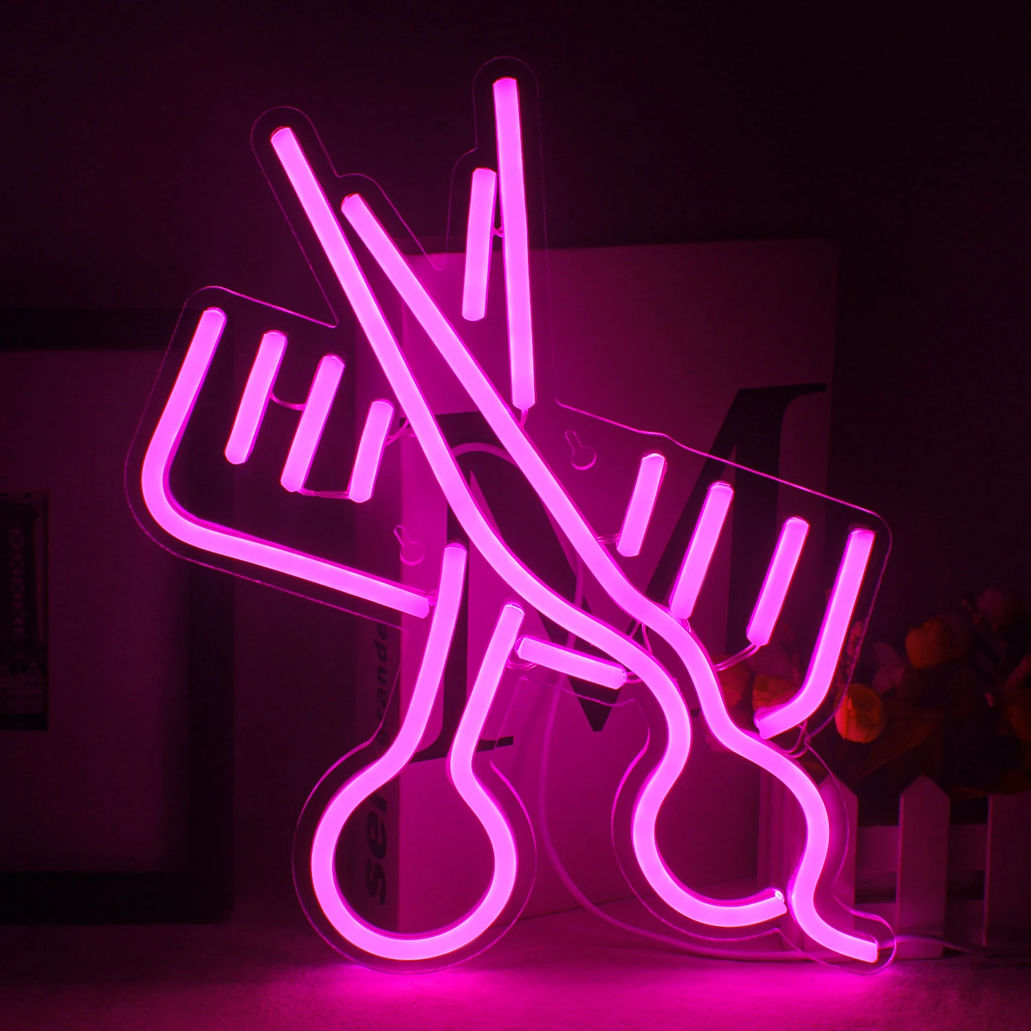 Barber Shop Neon Led Light Super Cool Scissors Neon Lamp Wall Hanging ...